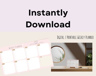 7 Day Planner | Printable | PDF | Instant Download - Etsy
