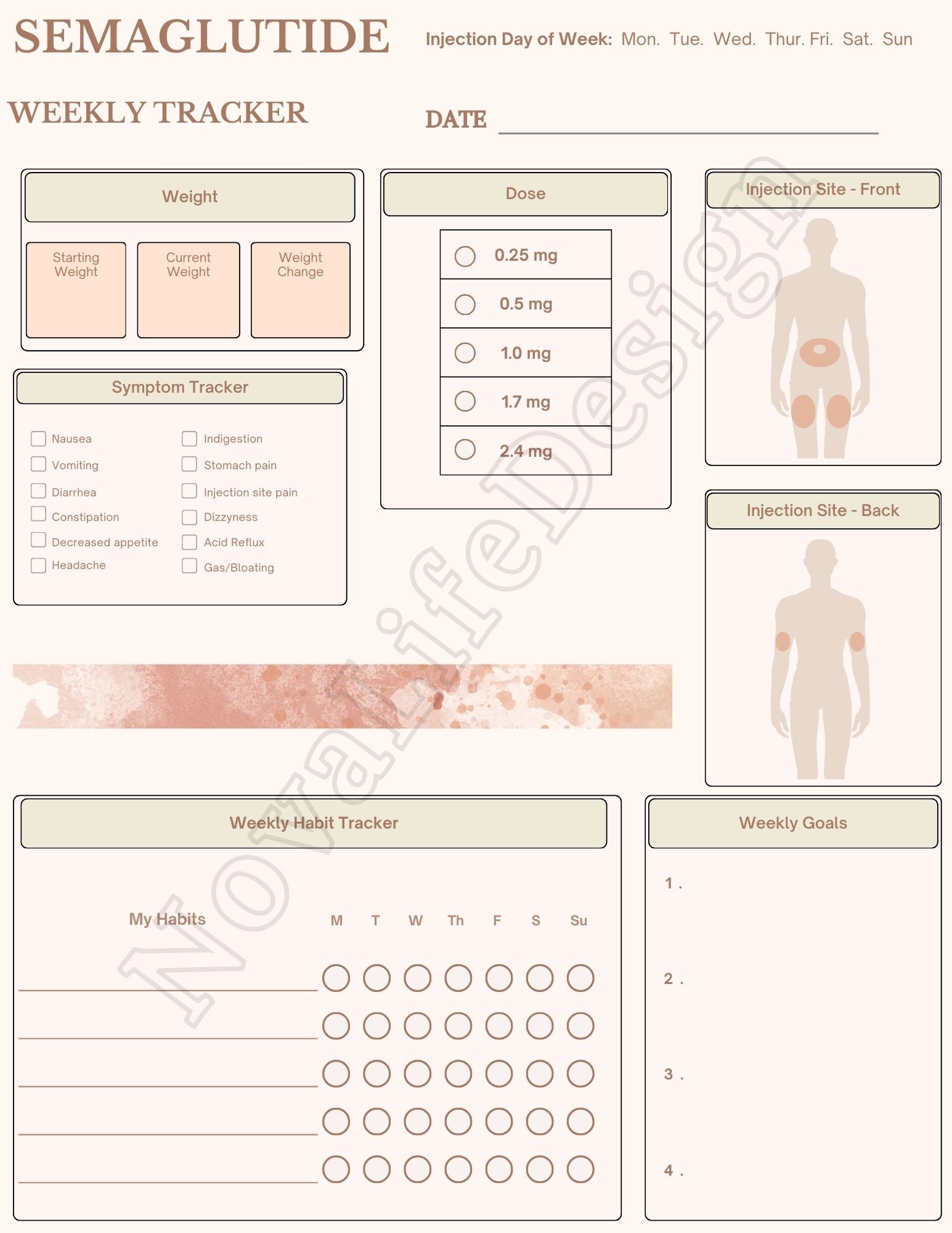 Glp-1/semaglutide/tirzepatide Planner/tracker - Etsy