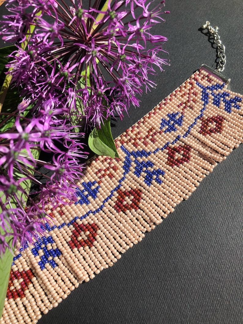 Unique Necklace Ukrainian Traditional Necklace Choker Beaded Choker ...