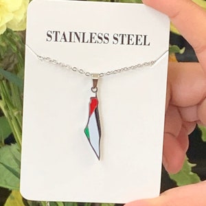 Palestine Necklace, Palestine Flag Colours Necklace, Palestine ...