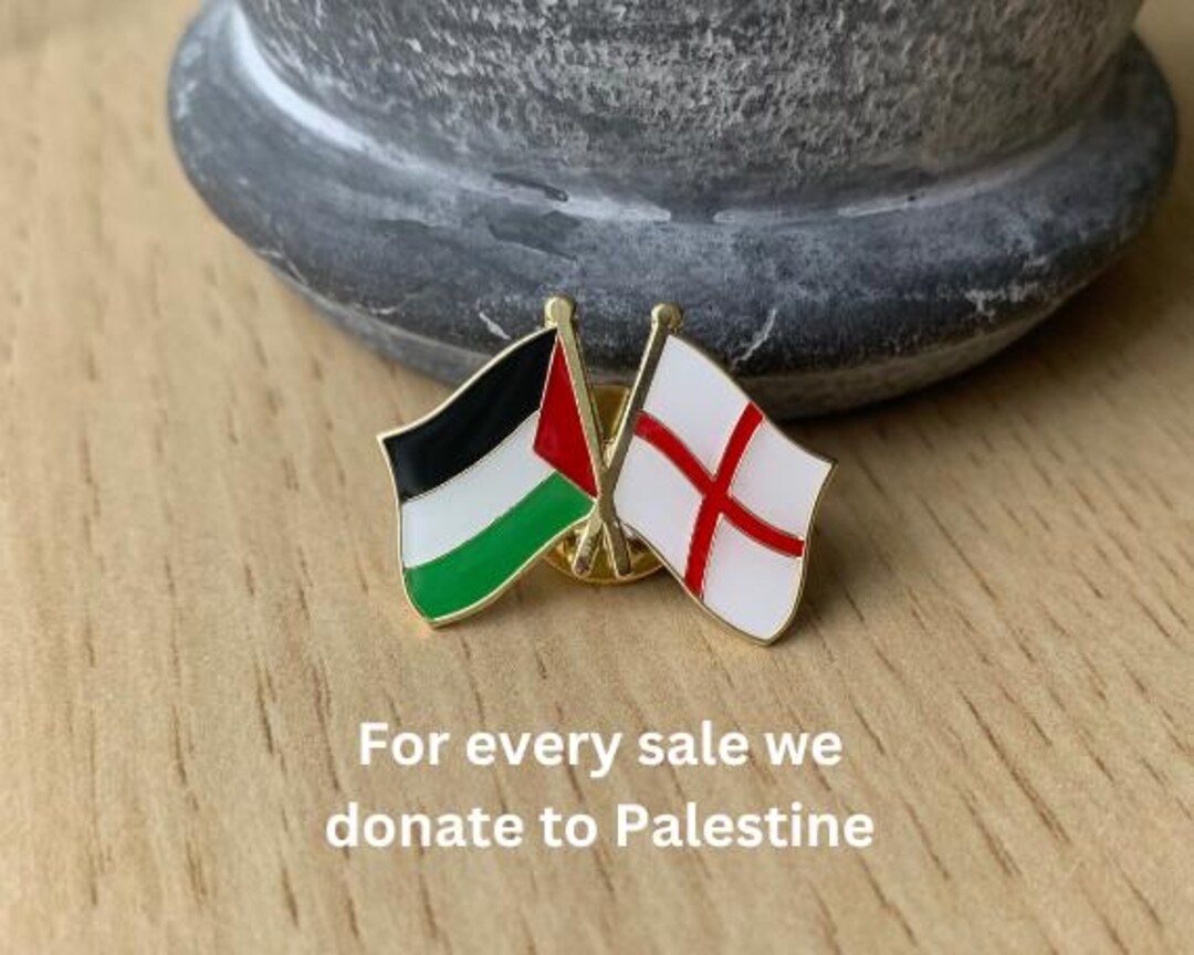 Palestine England Friendship Pin Badge Palestine Fundraiser Gaza Badge ...