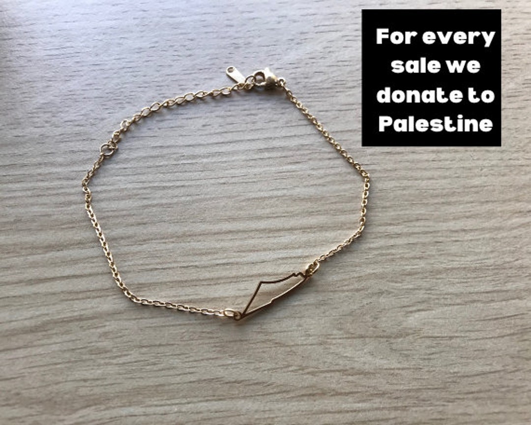 Palestine Gold Bracelet, Palestine Country Shape Bracelet, Gaza ...