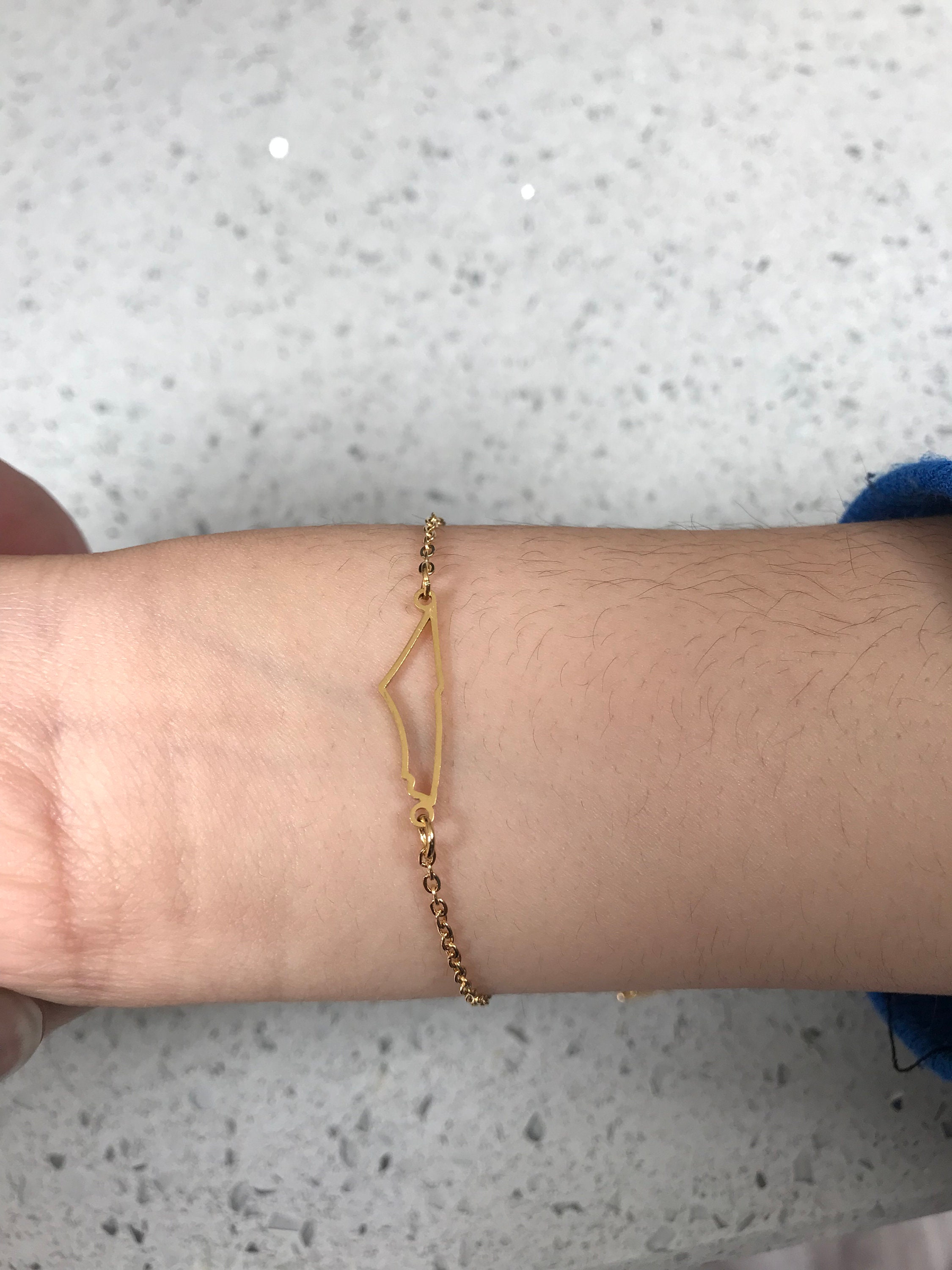 Palestine Gold Bracelet, Palestine Country Shape Bracelet, Gaza ...