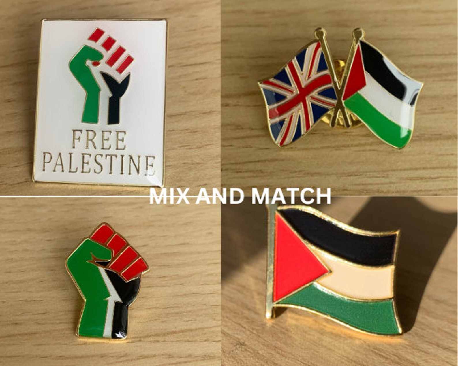 Mix and Match Palestine Pin Badge Palestine Fundraiser Gaza Badge ...