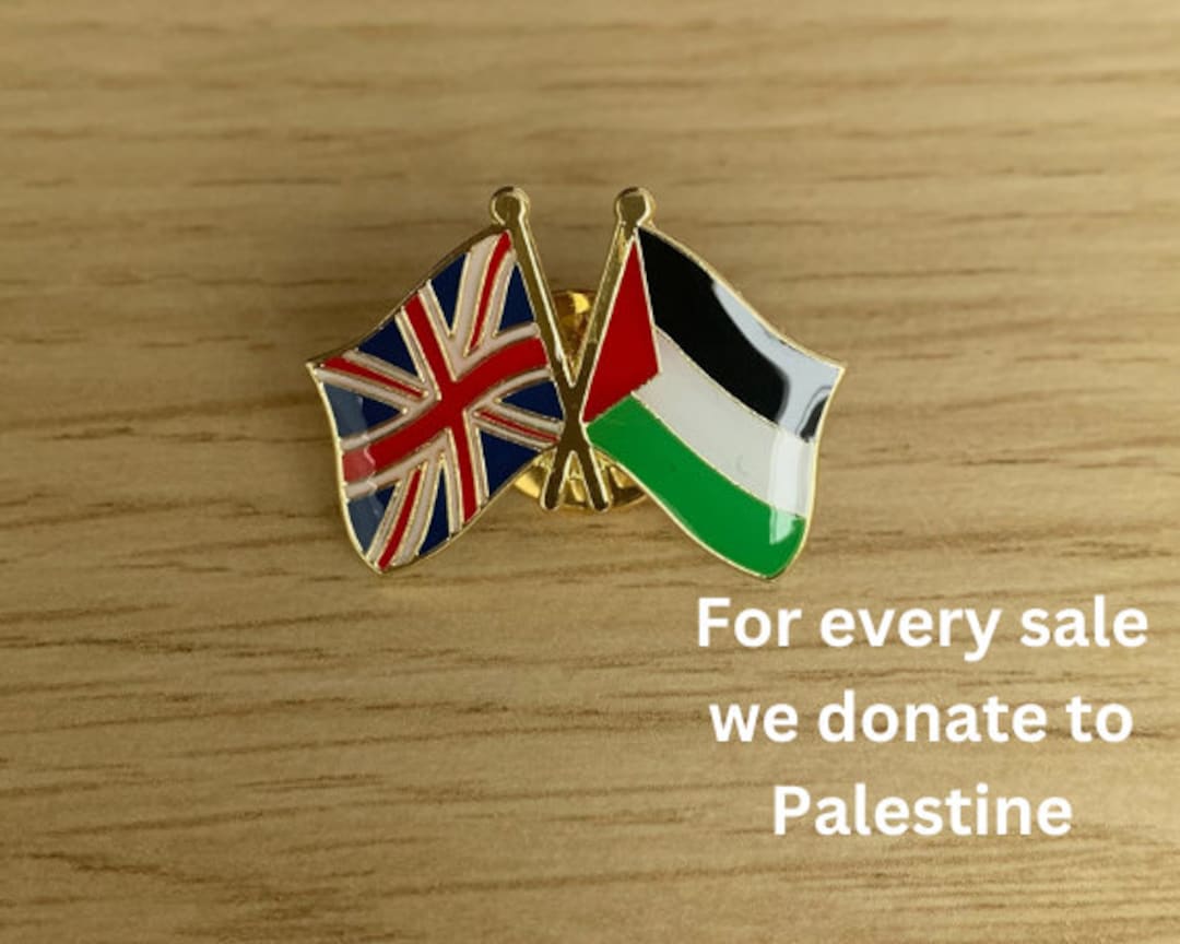 Palestine Uk Friendship Pin Badge Palestine Fundraiser Gaza Badge ...