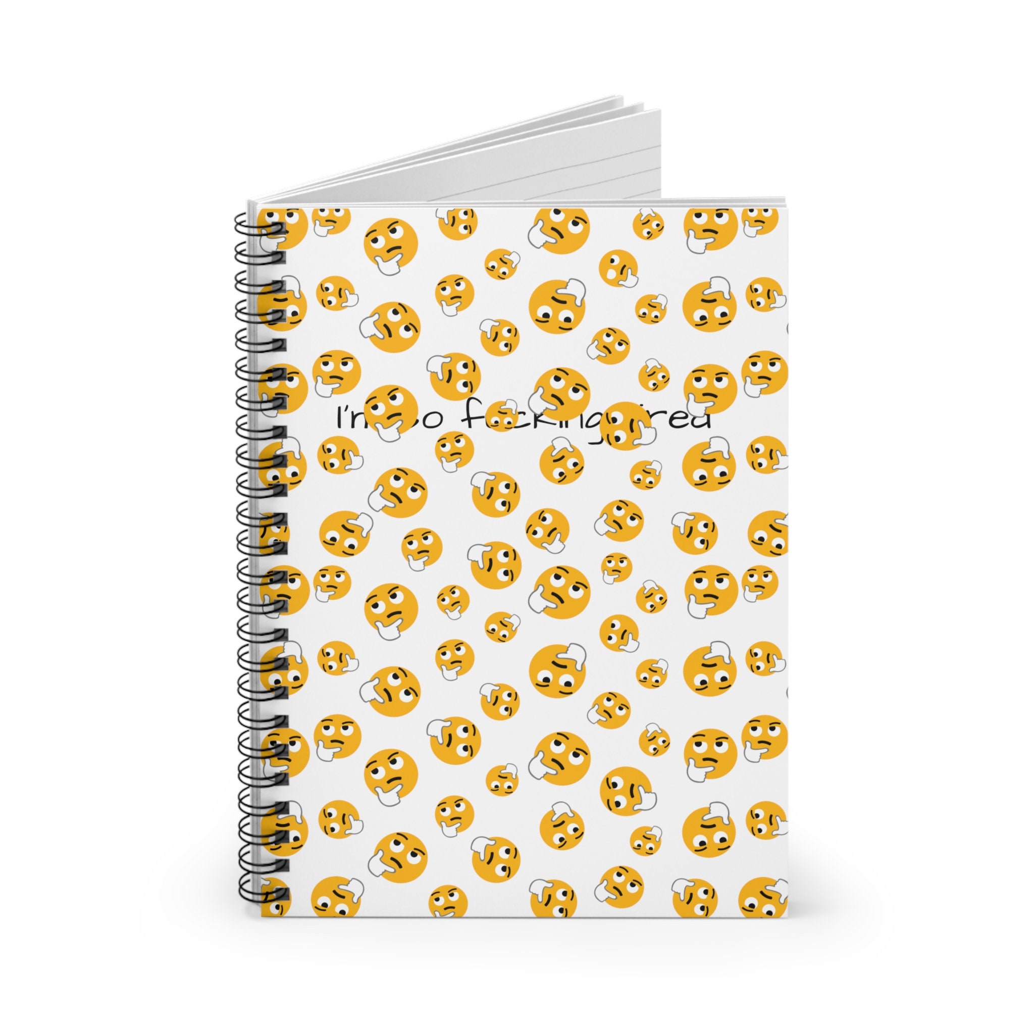 Smiley Face Spiral Notebook Funny Journal, Journal, Teacher Gift, 6x8 ...
