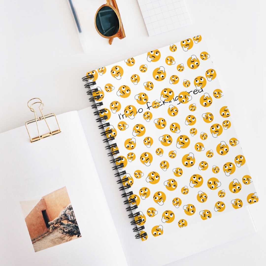 Smiley Face Spiral Notebook Funny Journal, Journal, Teacher Gift, 6x8 ...