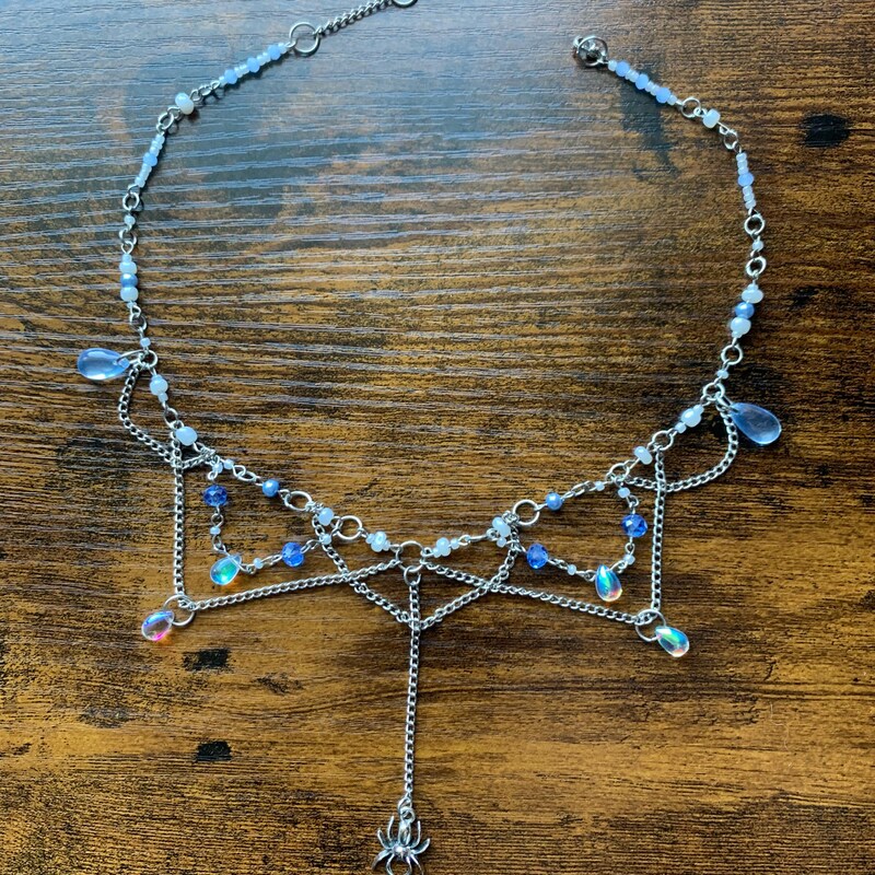 Spider Web Necklace - Etsy