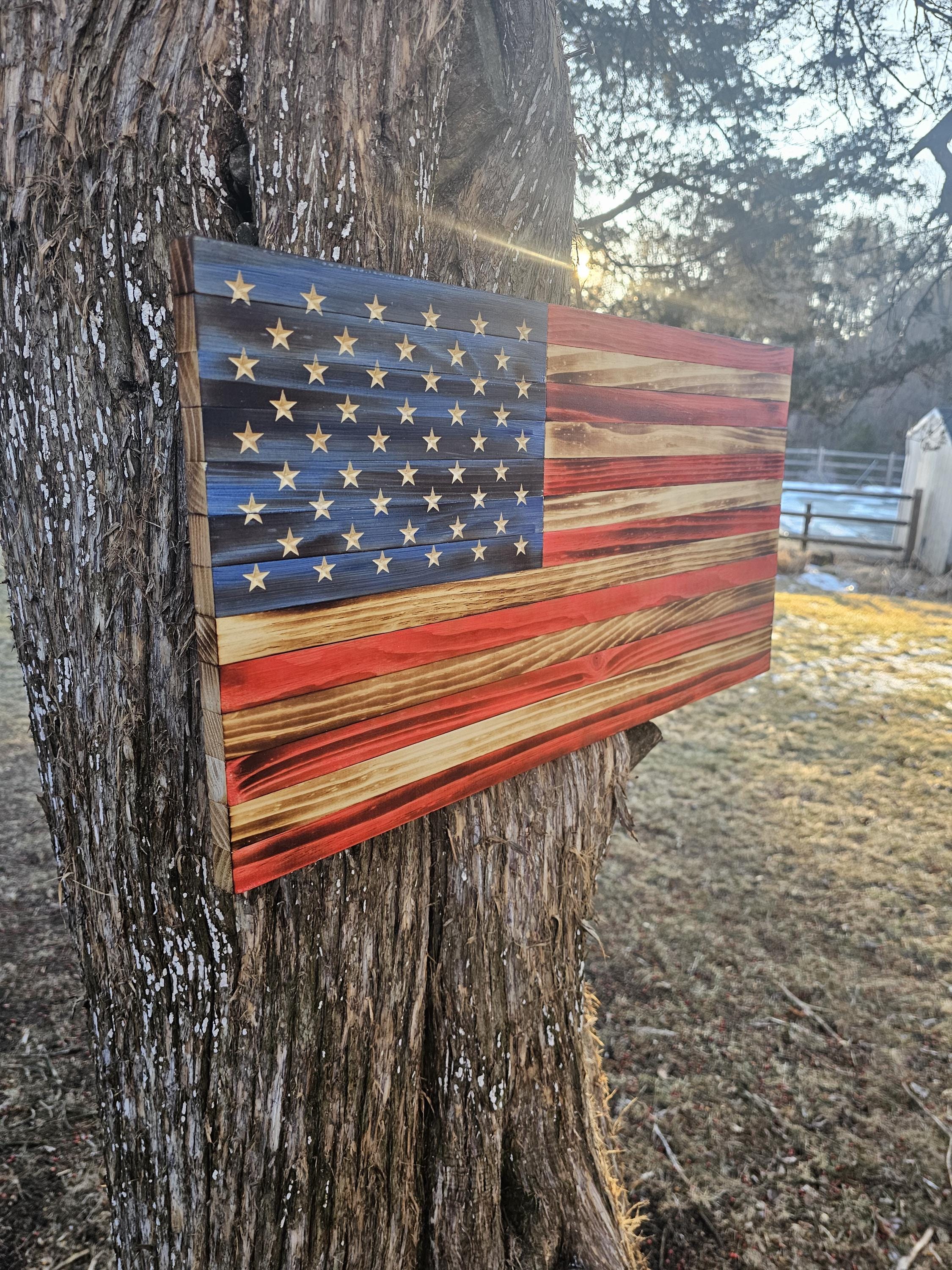 US Wooden Flag, Rustic American Flag, Burned US Flag, USA Flag - Etsy