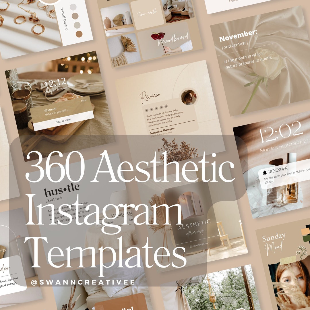 360 Aesthetic Instagram Templates: Posts, Quotes, Stories, and Reels ...