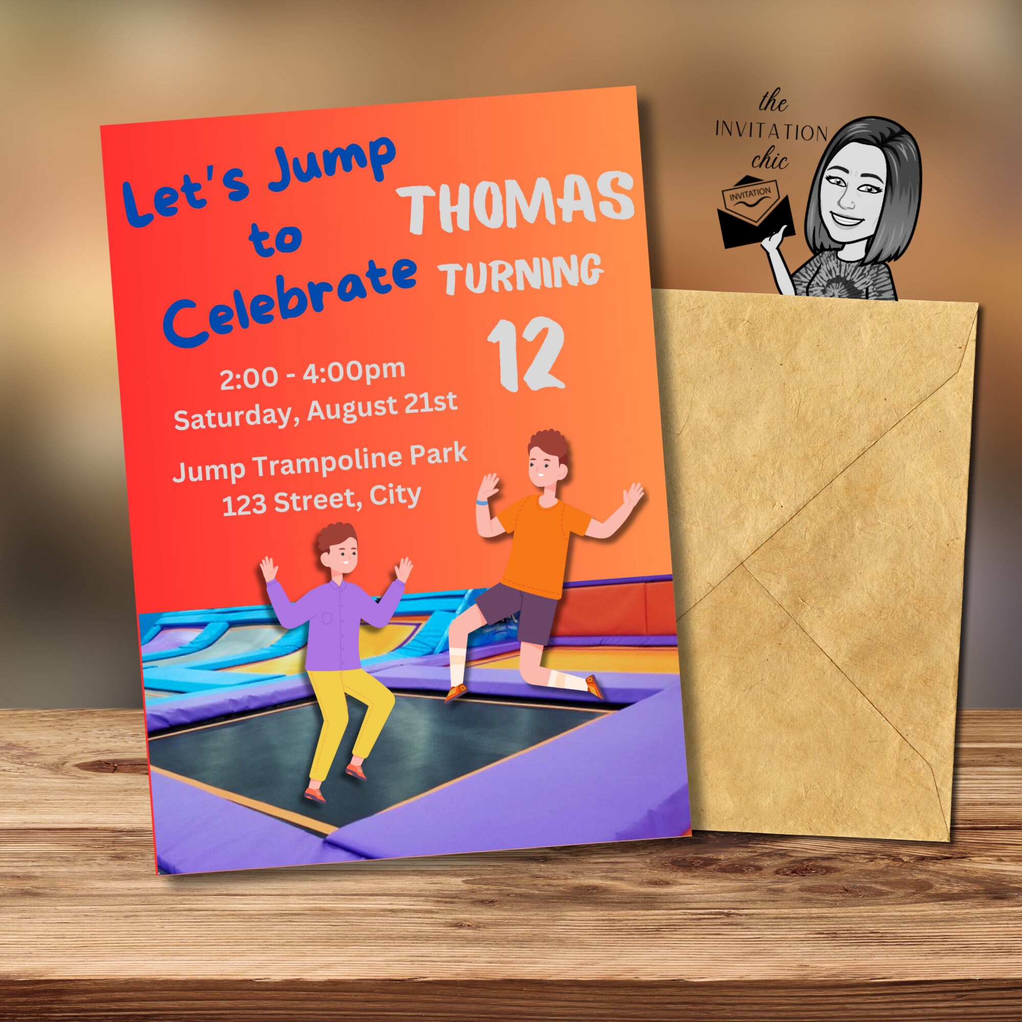 Boy Trampoline Park Birthday Invitation - Etsy