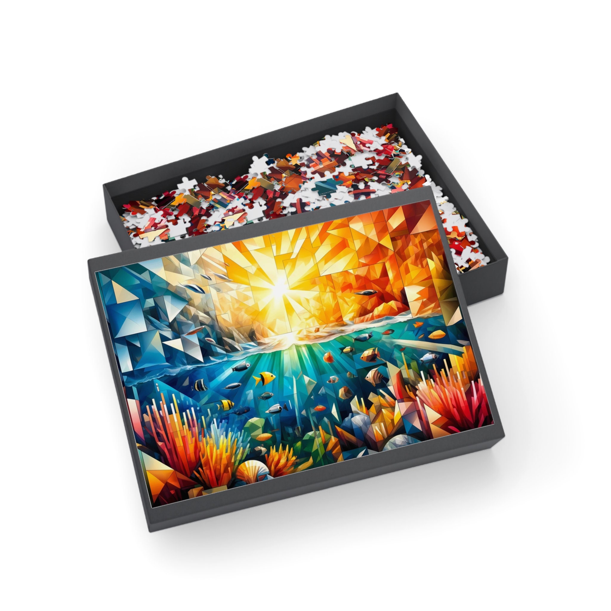 Puzzle, Fish in Sea, Cubism, 1000 Pieces, Unique Puzzle, Family, Adults ...