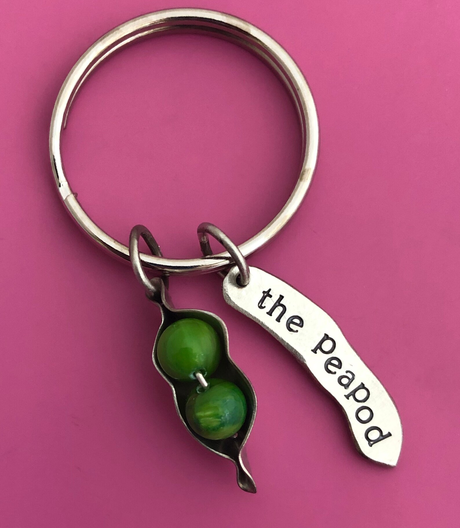 Two Peas in a Pod Charm Keychain - Etsy