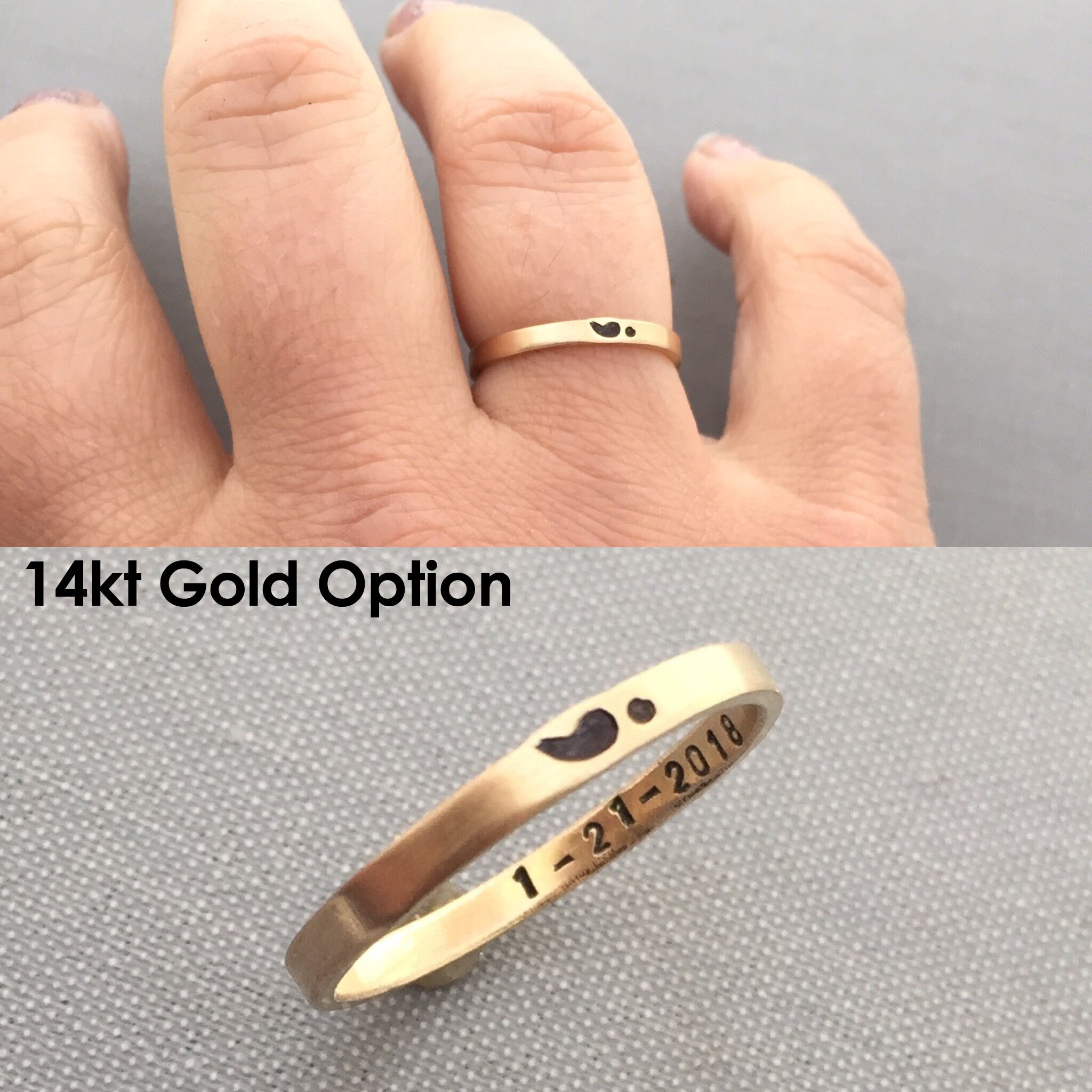 Semi Colon Custom Ring - Etsy