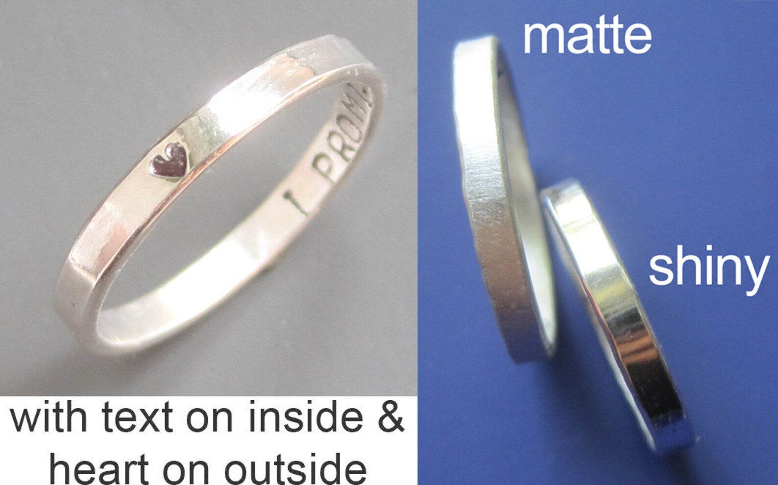 Sterling Silver Inner Hidden Message Custom Ring | Etsy
