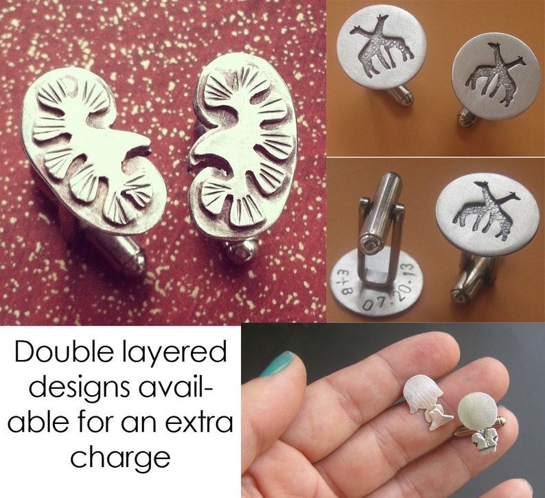 Custom Shape Cufflinks - Etsy