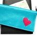 Berri Heart Applique Leather Checkbook Cover Checkbook - Etsy