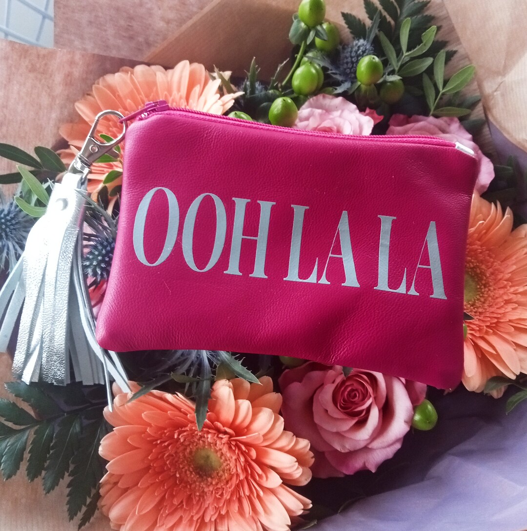 Custom Leather Change Purse, Personalised Leather Coin Purse, Pink ...