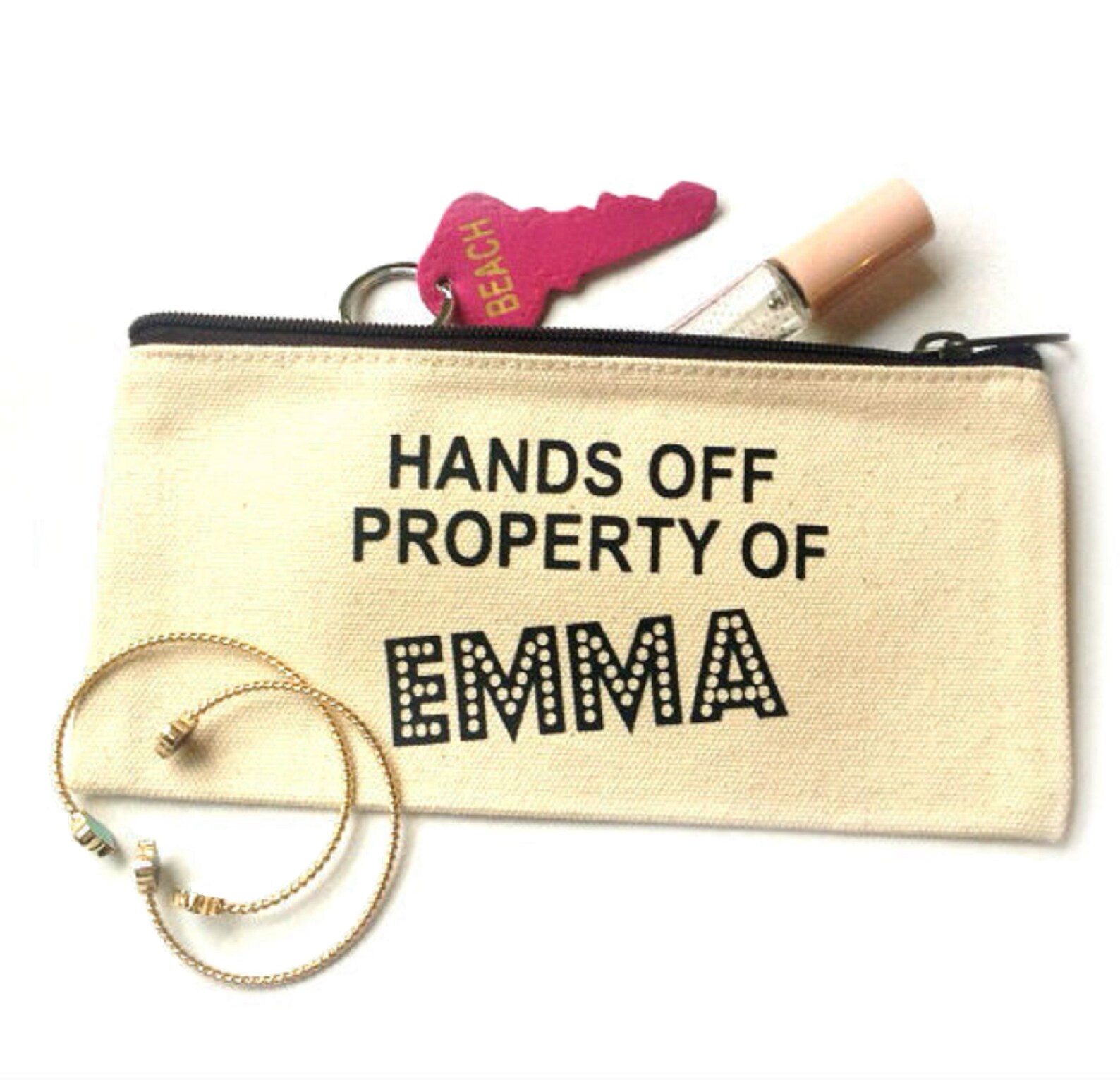 Hands off Property of Canvas Pouch Personalized Canvas - Etsy