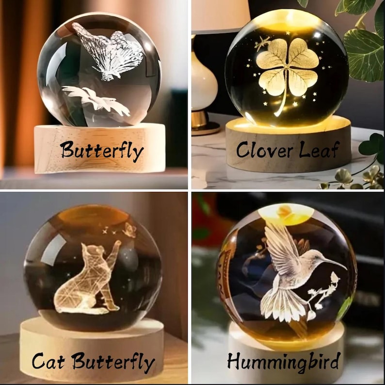 3D Crystal Sphere | Laser Engraved Crystal Glass Lamp | Stunning Laser ...