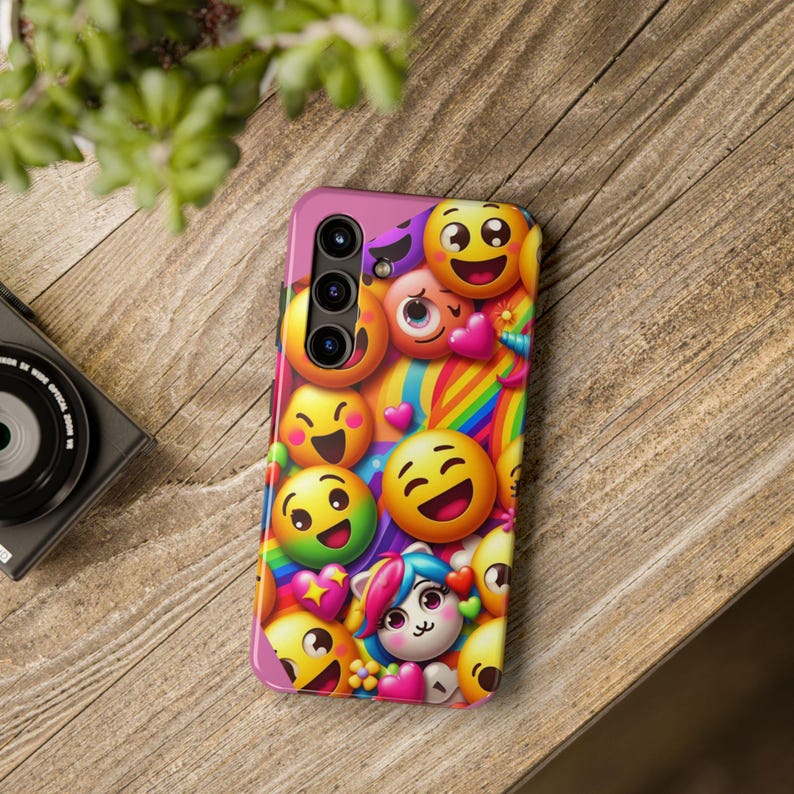 Colorful Happy Animated Face's Theme Protector Covers Tough Phone Cases ...