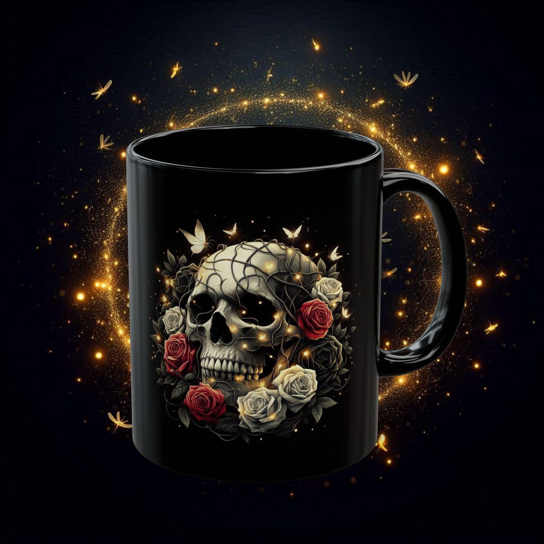 Rose Skull Coffee Mug: Gothic Firefly Ceramic Drinkware - Etsy