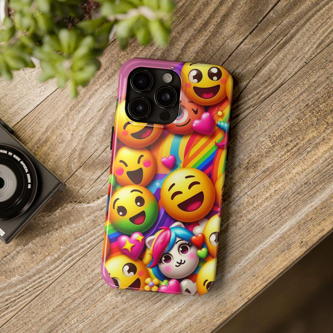 Colorful Happy Animated Face's Theme Protector Covers Tough Phone Cases ...
