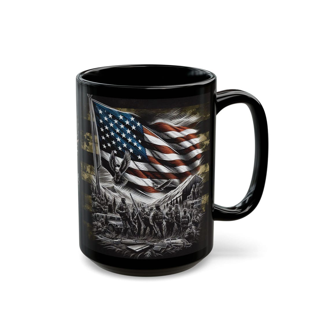You Are Not Forgotten POW MIA on a Black Mug 11oz, 15oz Thank You for ...