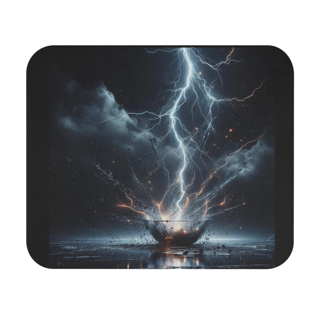 Lightning Bolt Striking, in a Black Scene, Mouse Pad rectangle - Etsy