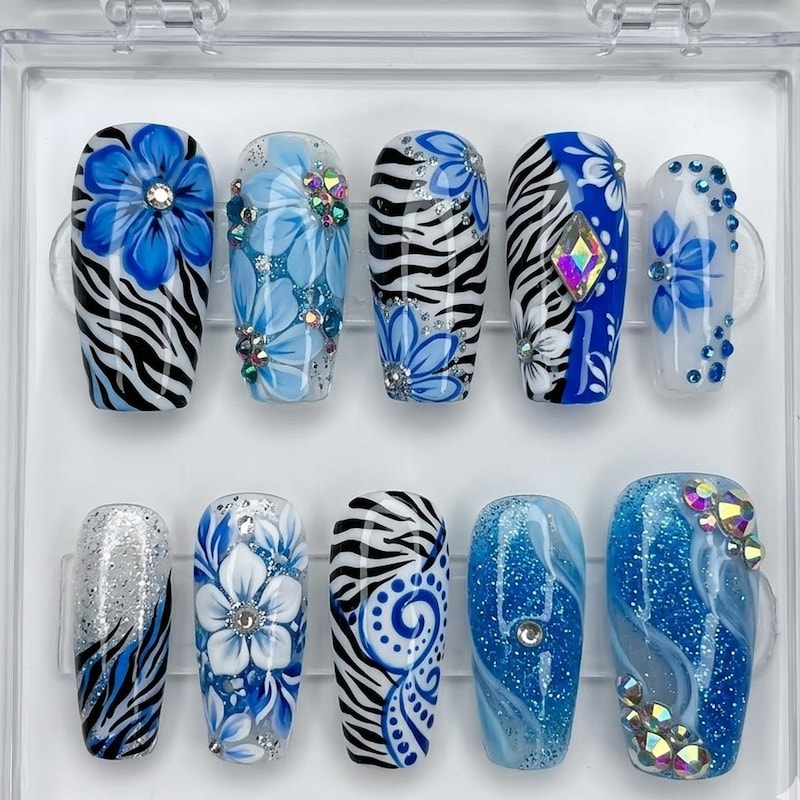 Zebra Print Duck Nails - Etsy
