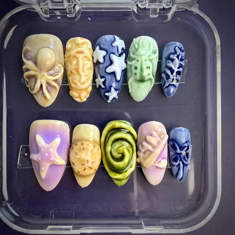 Octopus Nails - Etsy