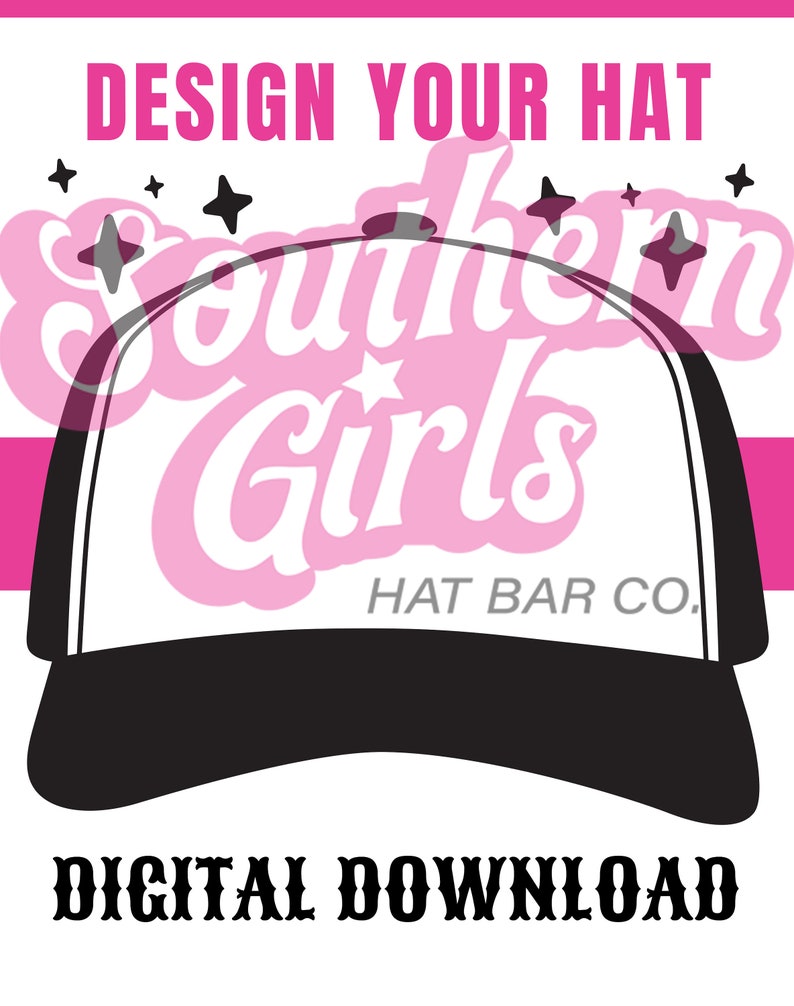 Trucker Hat Design Template Digital Download Patch Layout Hat Bar Print ...