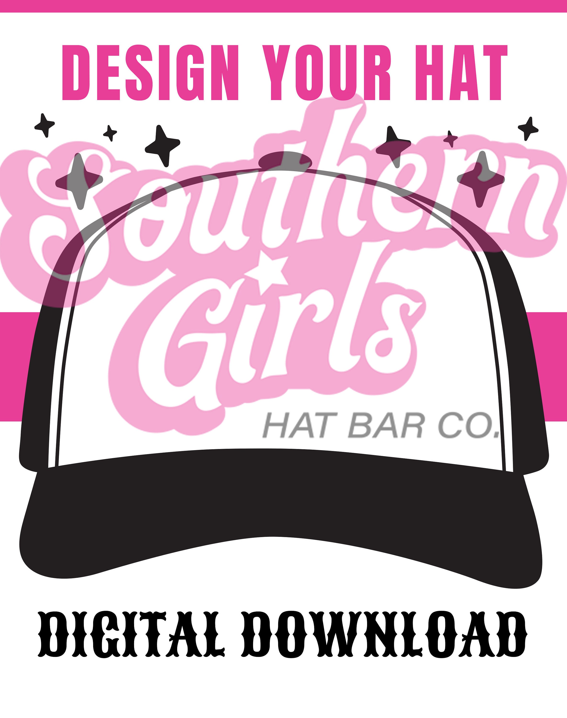 Trucker Hat Design Template Digital Download Patch Layout Hat Bar Print ...
