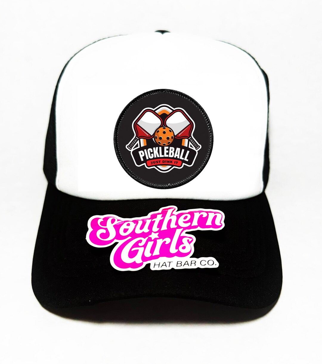Pickleball Iron on Patch Trucker Hat, Trendy Trucker Hat, Iron on Patch ...