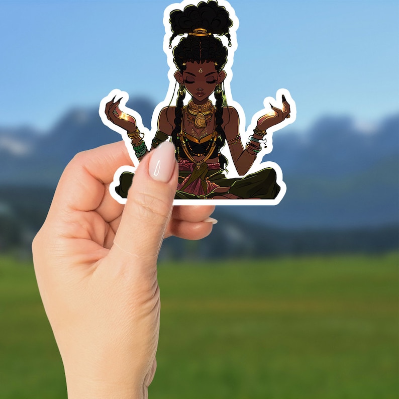 Mystical Enchantress Girl Stickers, Magical Woman Stickers, Melanin ...