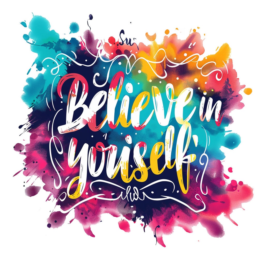 Believe in Yourself Sticker, Inspirational Believe Achieve Motivational ...