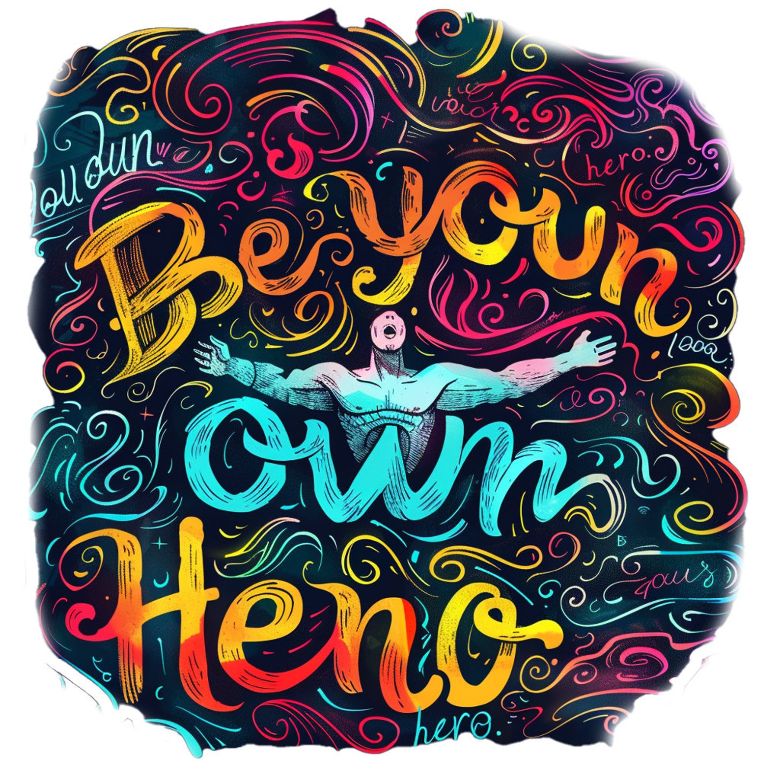 Colorful Be Your Own Hero Sticker, Motivational Sticker, Gift for Her ...