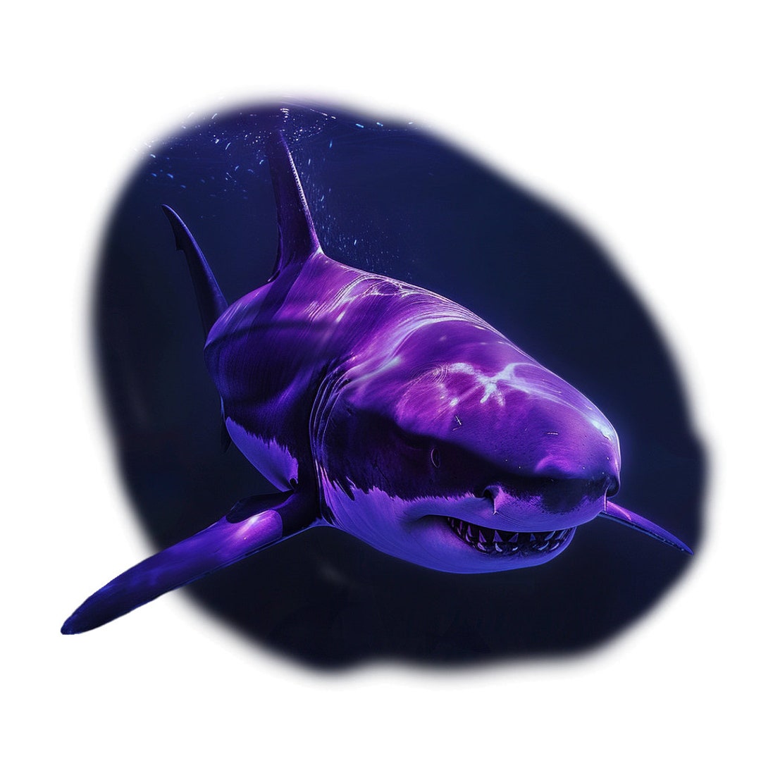Purple Shark Underwater, Kawaii Shark Sticker, Ocean Sticker, Car Decal ...