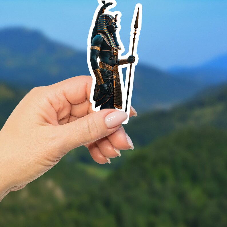 Pharaoh Guard Vinyl Sticker, Egyptian Gods Anubis & Bastet Metallic ...