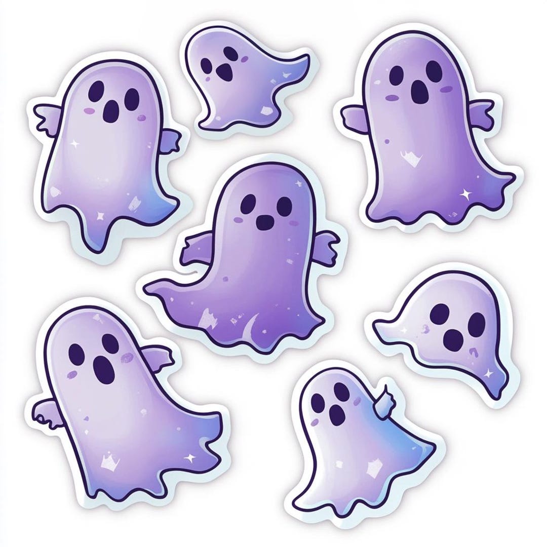 Cute Spooky Stickers, Cute Ghost Boo Stickers, Horror Spooky, Charm ...