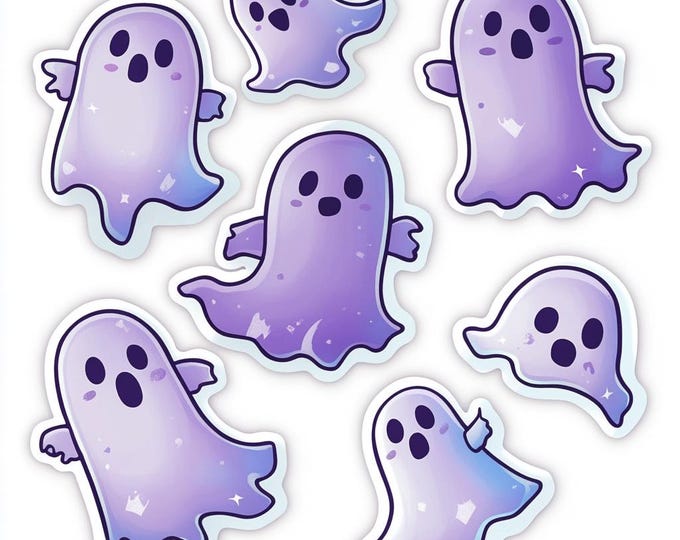 Cute Spooky Stickers, Cute Ghost Boo Stickers, Horror Spooky, Charm ...