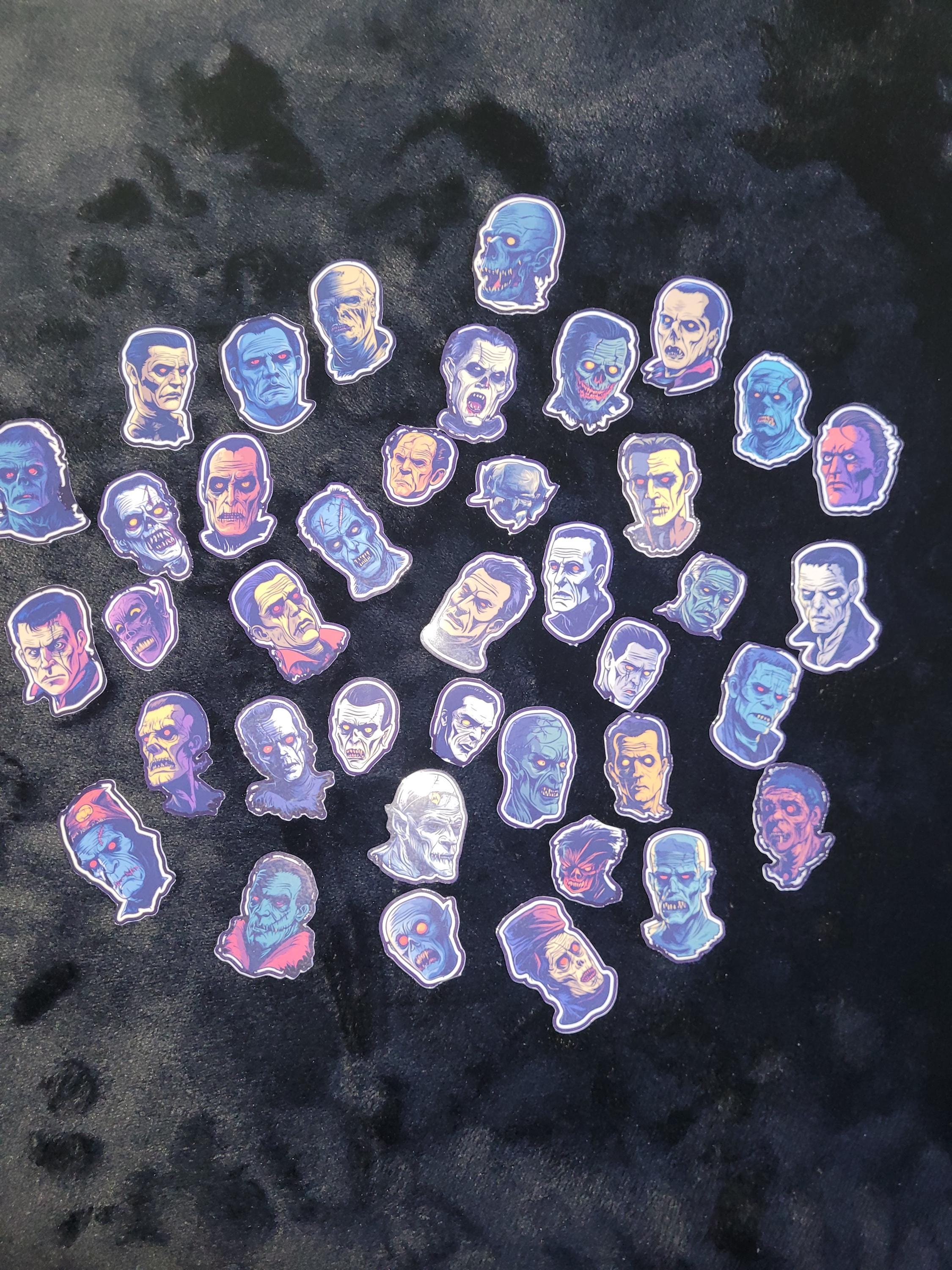 Horror Classic Scary Character Icons Sticker Set, Horror Stickers ...