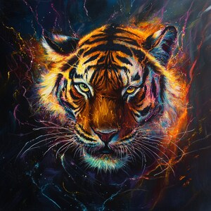 Tiger Face Decal, King Tiger Sticker, Colorful Tiger Animal Lover ...