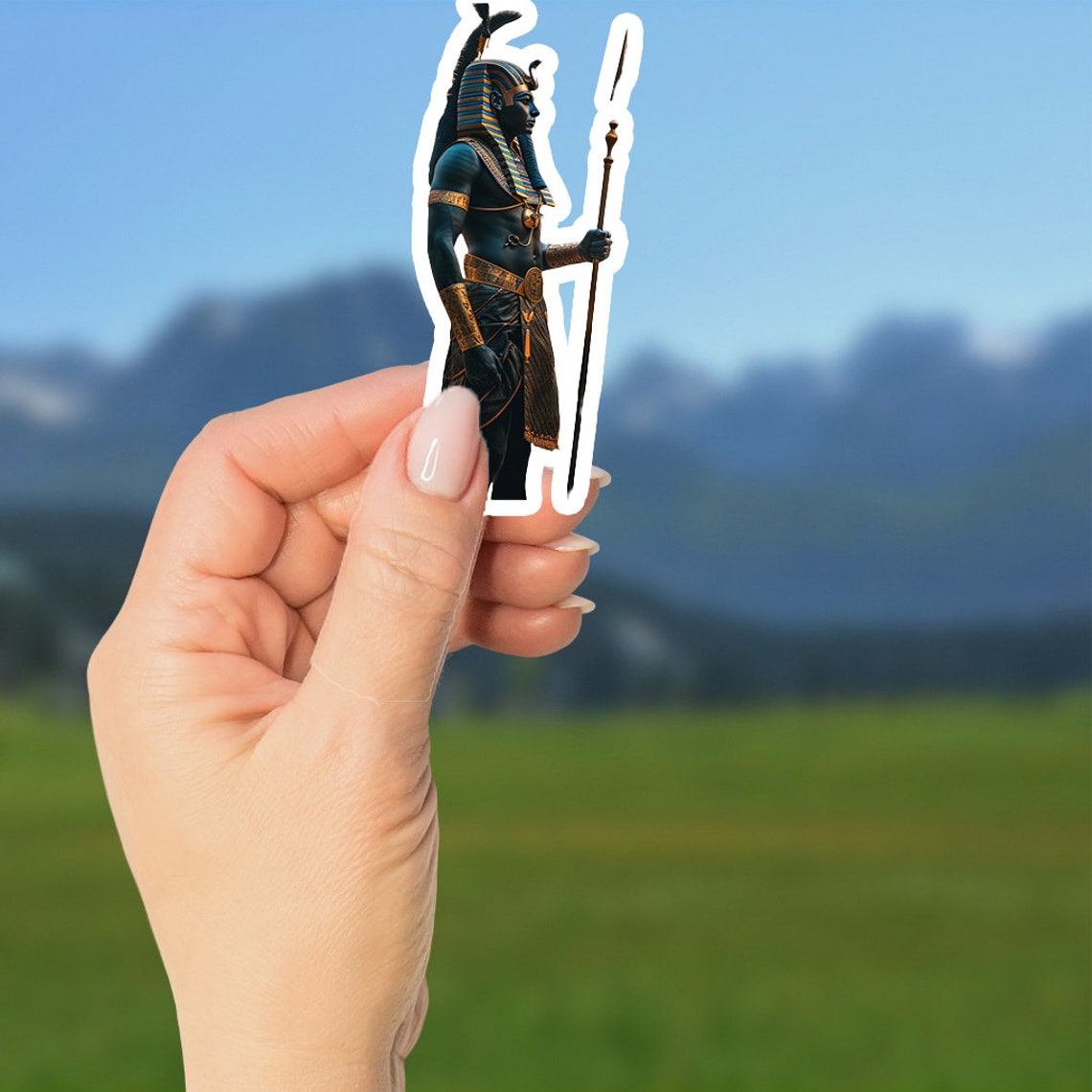 Pharaoh Guard Vinyl Sticker, Egyptian Gods Anubis & Bastet Metallic ...