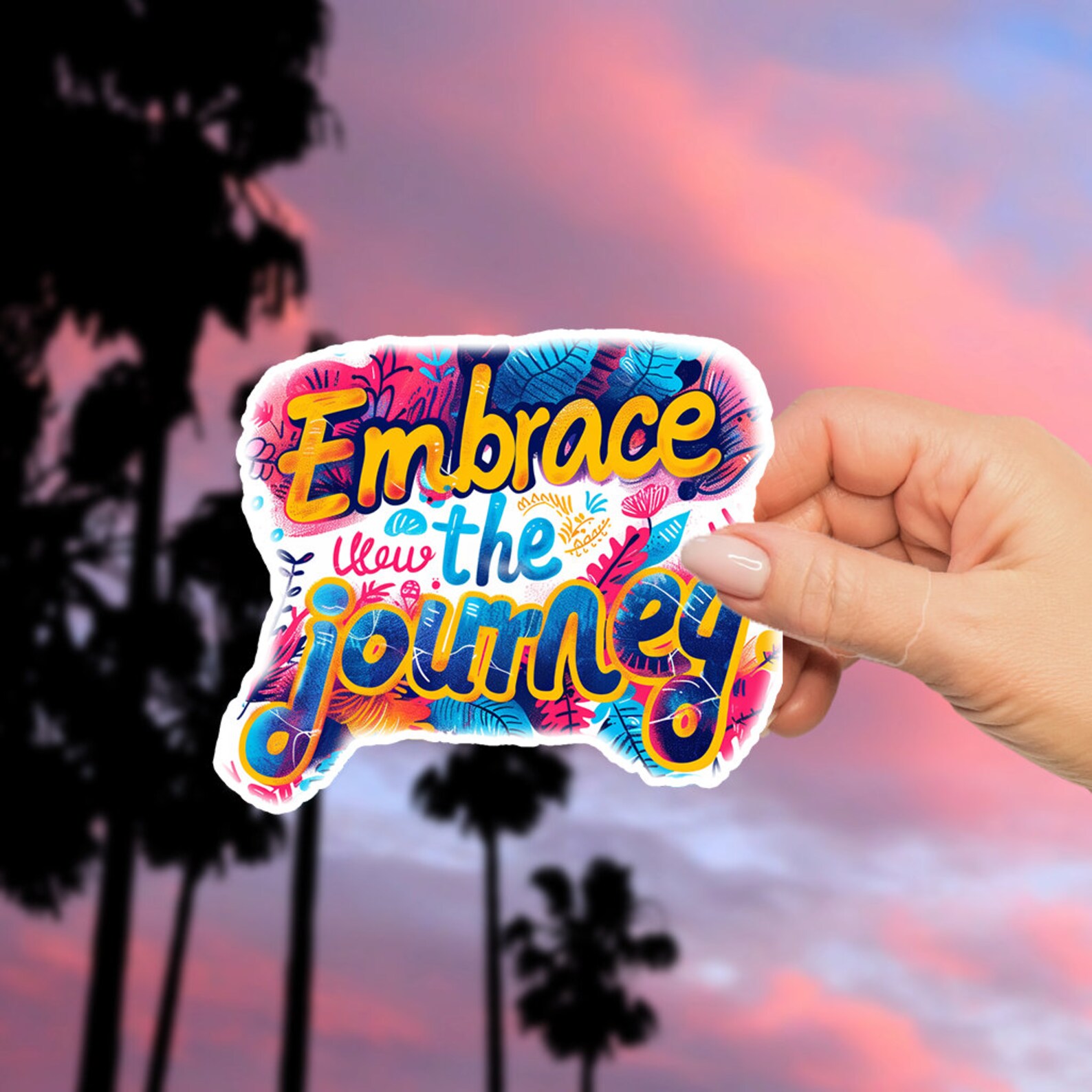 Embrace the Journey Sticker, Inspirational Affirmations, Enjoy the ...