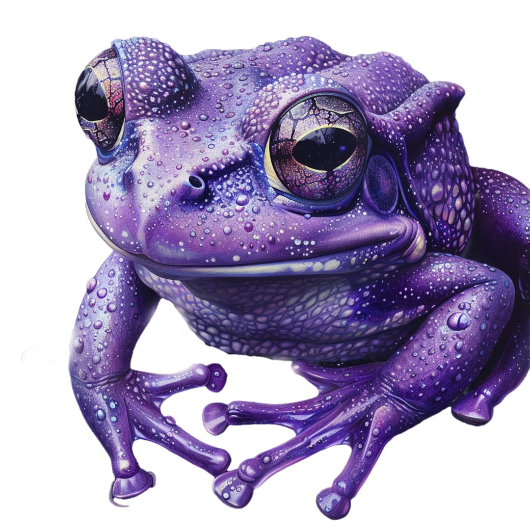Purple Frog Kawaii Sticker, Vinyl Sticker, Fat Frog Sticker, Animal ...