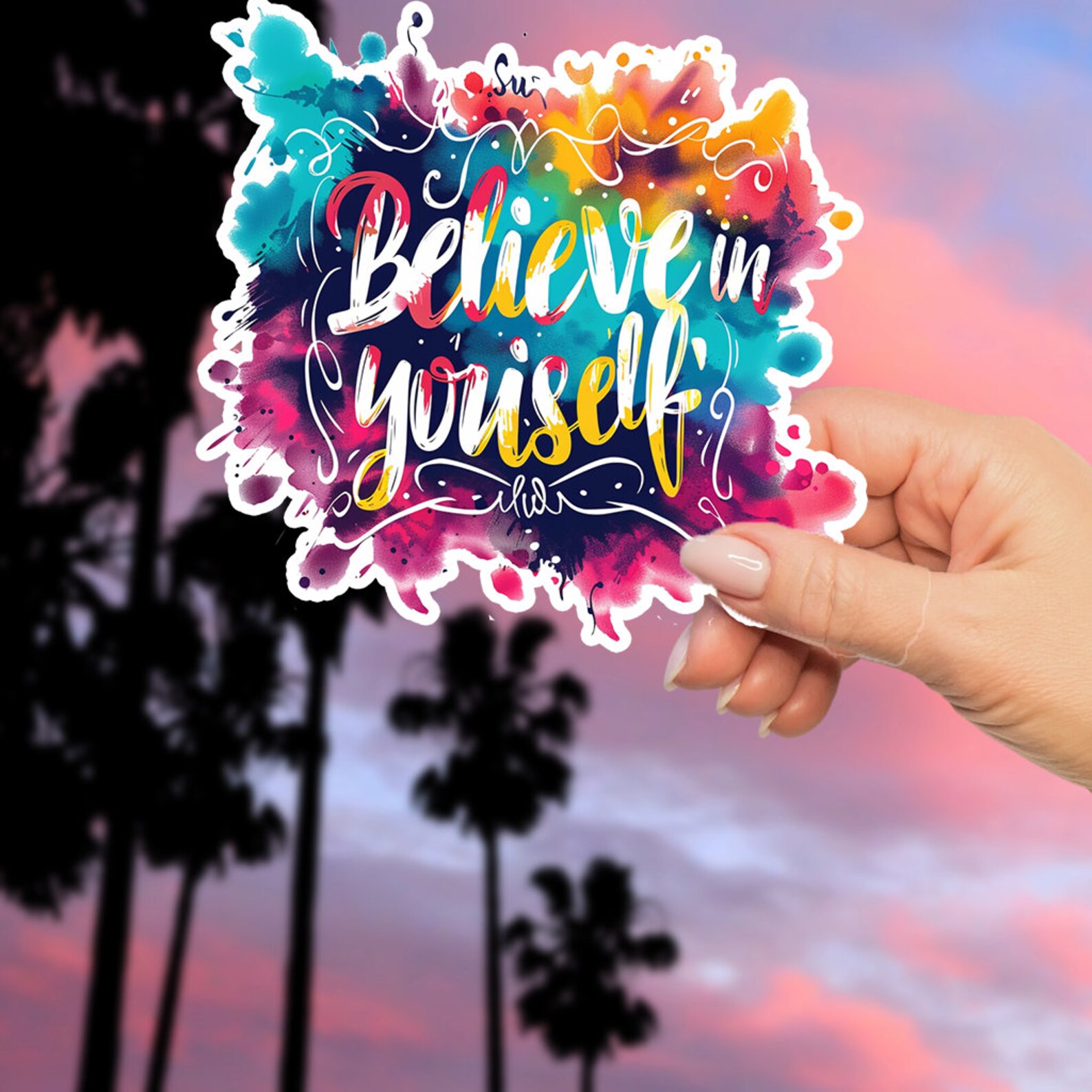 Believe in Yourself Sticker, Inspirational Believe Achieve Motivational ...