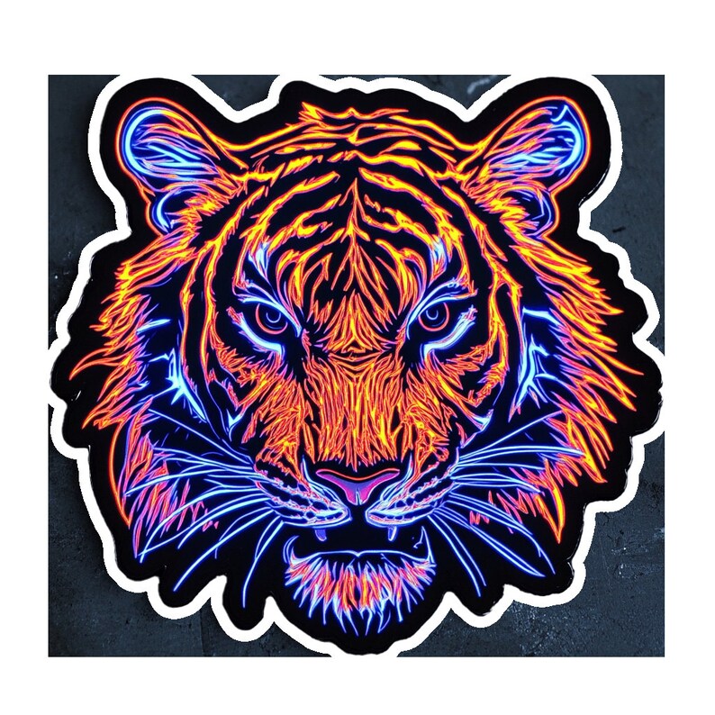 Tiger Face Decal, King Tiger Sticker, Colorful Tiger Animal Lover ...