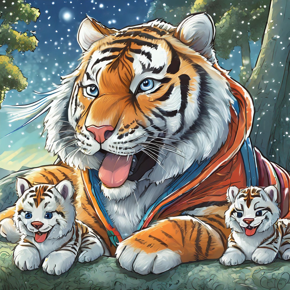 Tiger Face Decal, King Tiger Sticker, Colorful Tiger Animal Lover ...