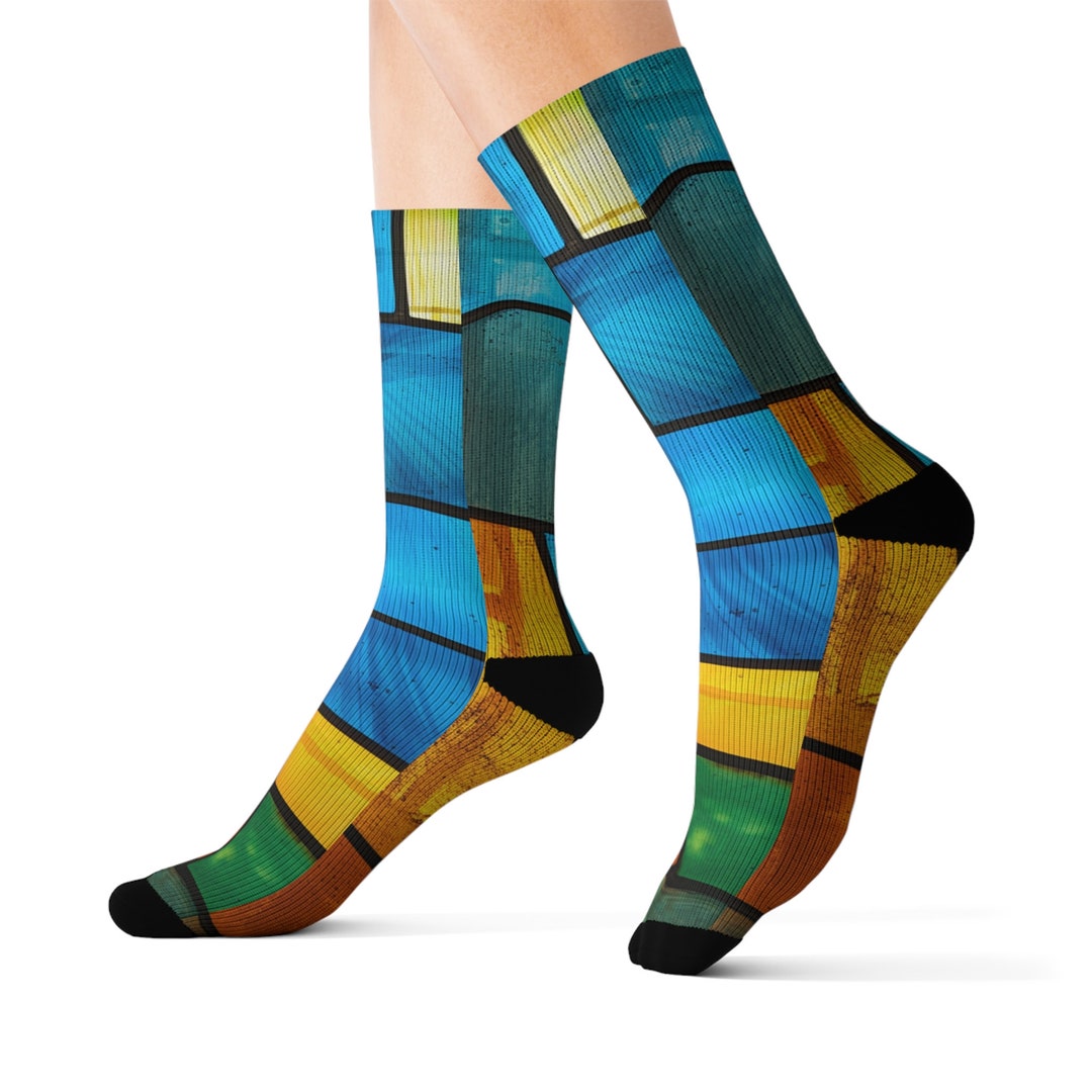 Sublimation-stained Glass Socks - Etsy